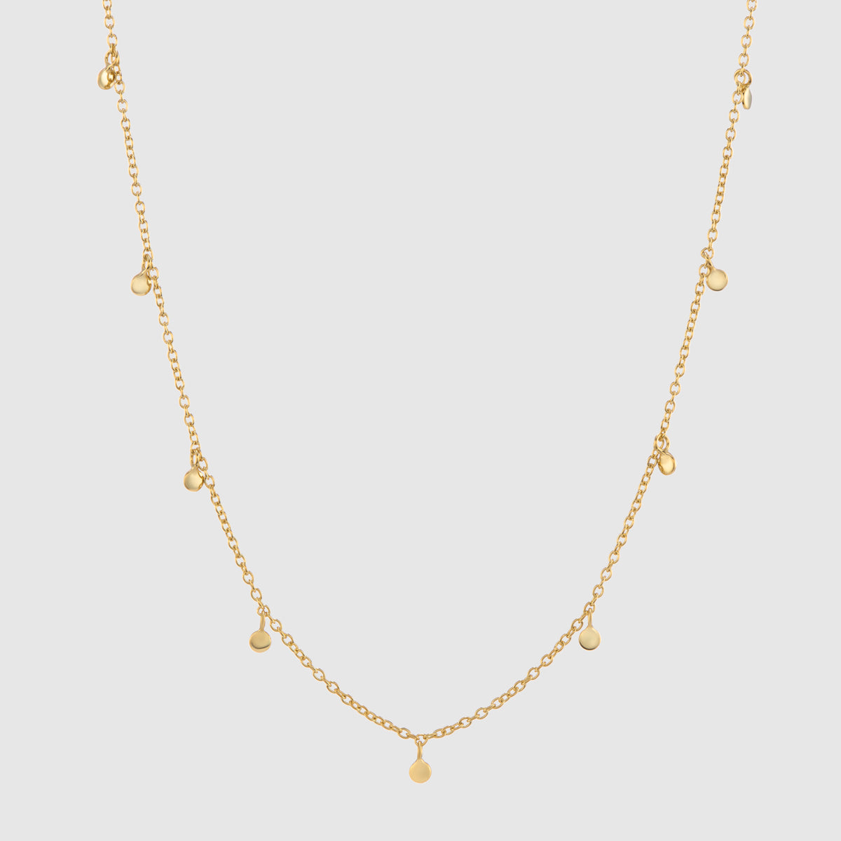 Gold Chain Necklace, Multi Disc Necklace, 18ct Gold on Silver, Women's ...