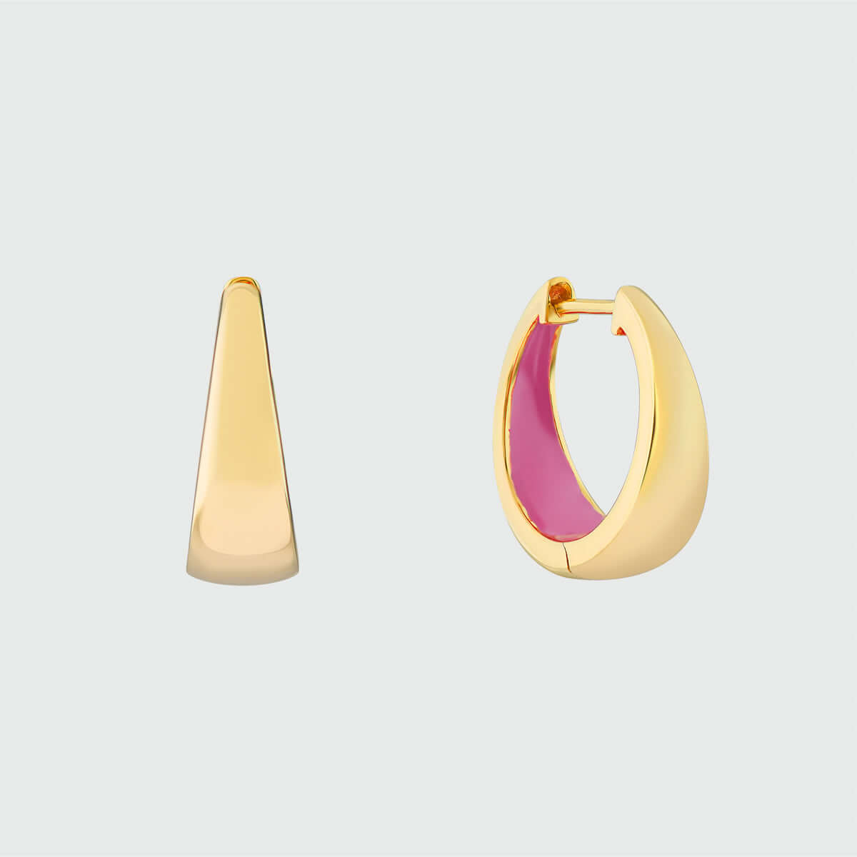 Gold Plated Huggie Hoop Earrings | Enamel | Auree Jewellery