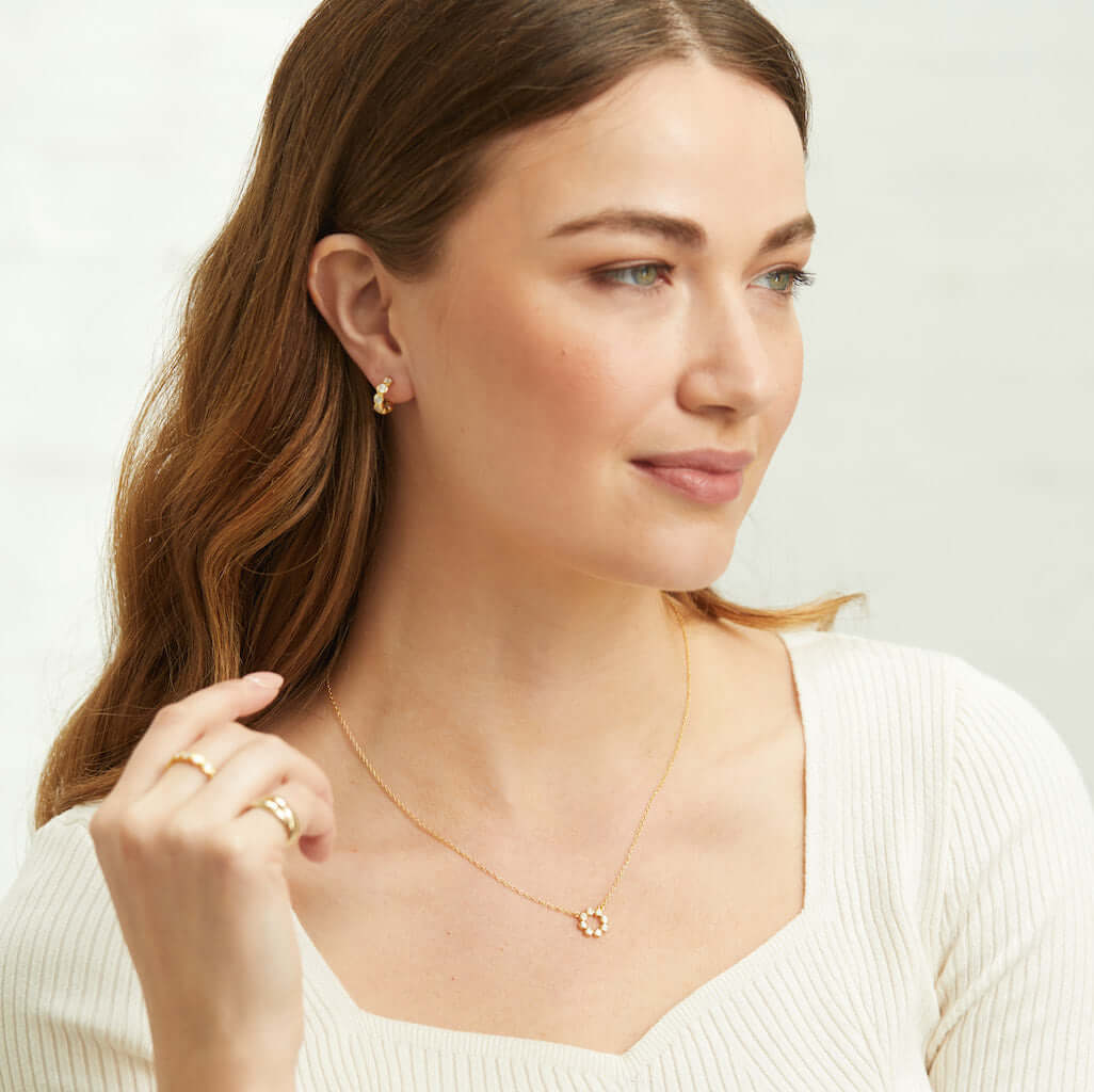 Moissanite and Gold Plated Necklace | Auree Jewellery