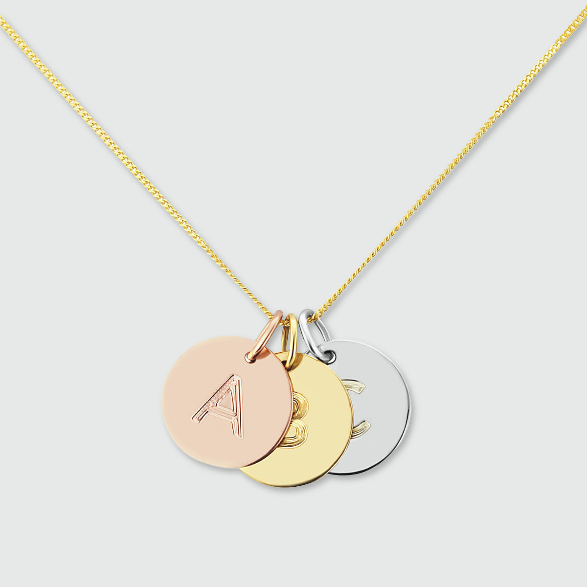 Triple Disc Pendant | 9ct Yellow, White and Rose Gold | Auree Jewellery