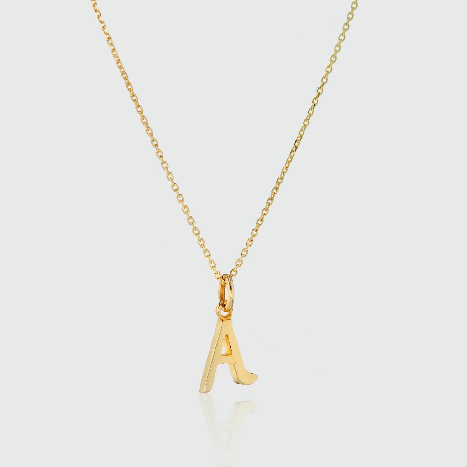9ct Gold Alphabet Pendant Chain | Auree Jewellery