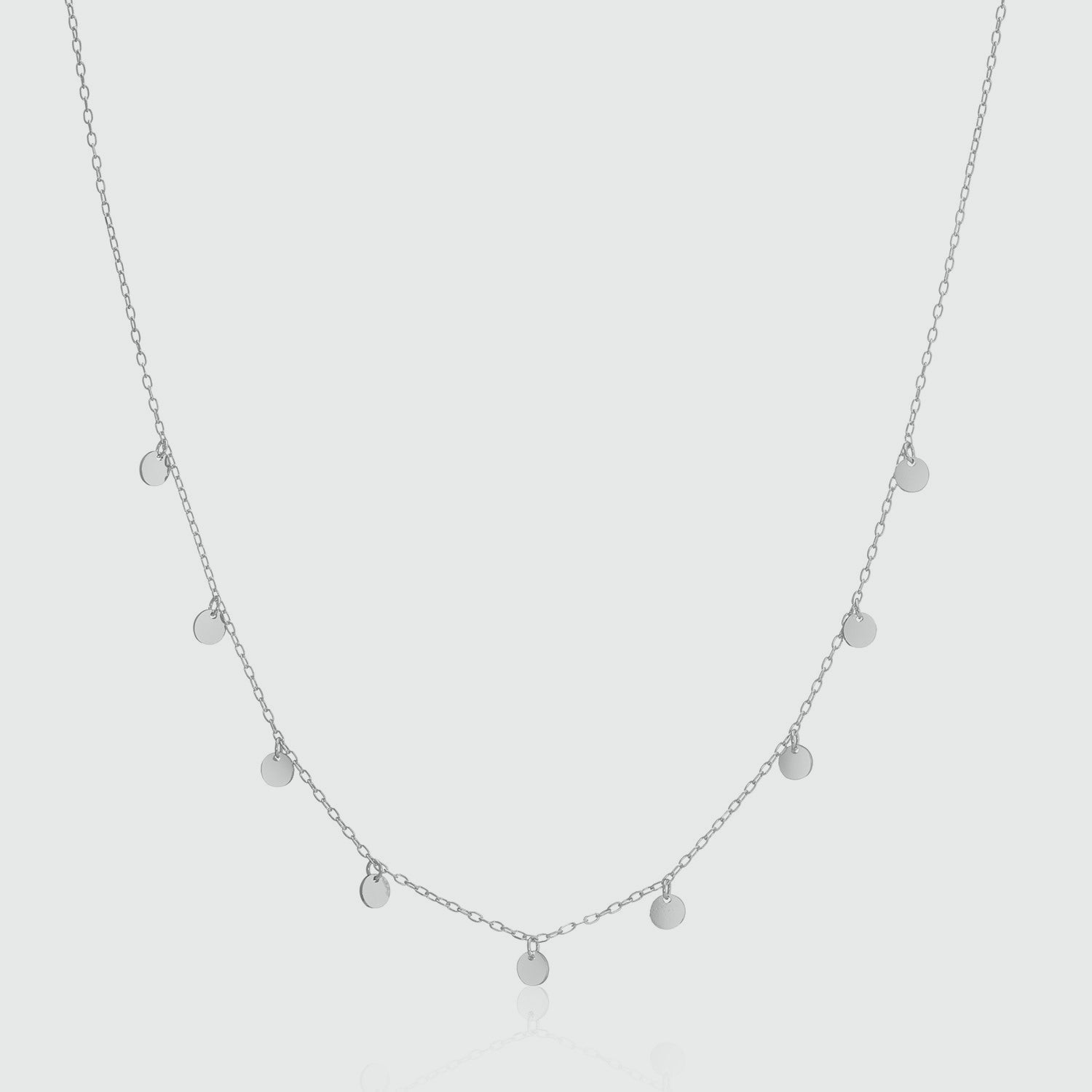 Silver Chain Necklace, Disc Necklace, Sterling Silver, Women's ...