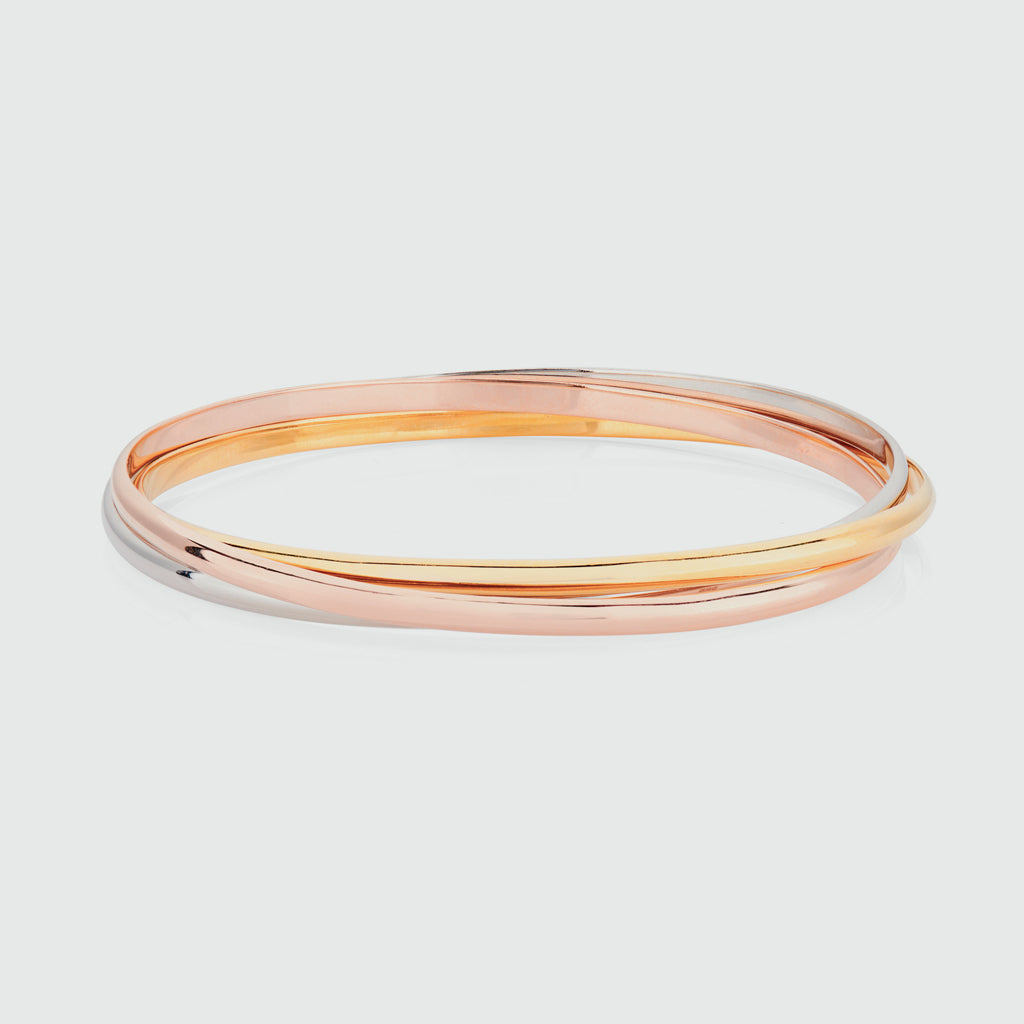 Russian Wedding Bangle | Three Colour Gold Vermeil | Auree Jewellery
