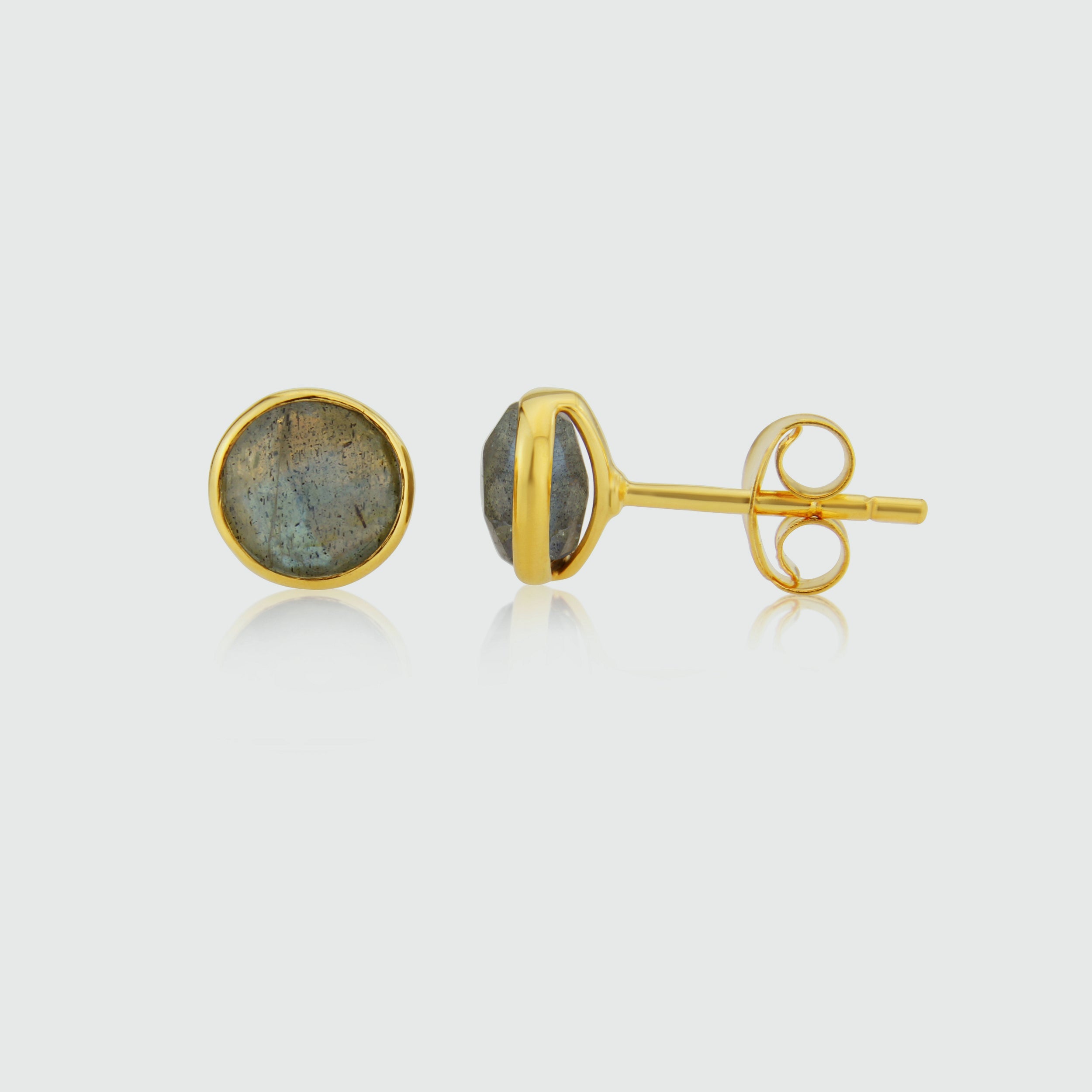 Labradorite Stud Earrings | Gold Vermeil | Auree Jewellery
