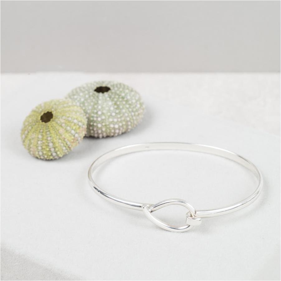 Boltons Silver Tear Drop Bangle - Auree Jewellery