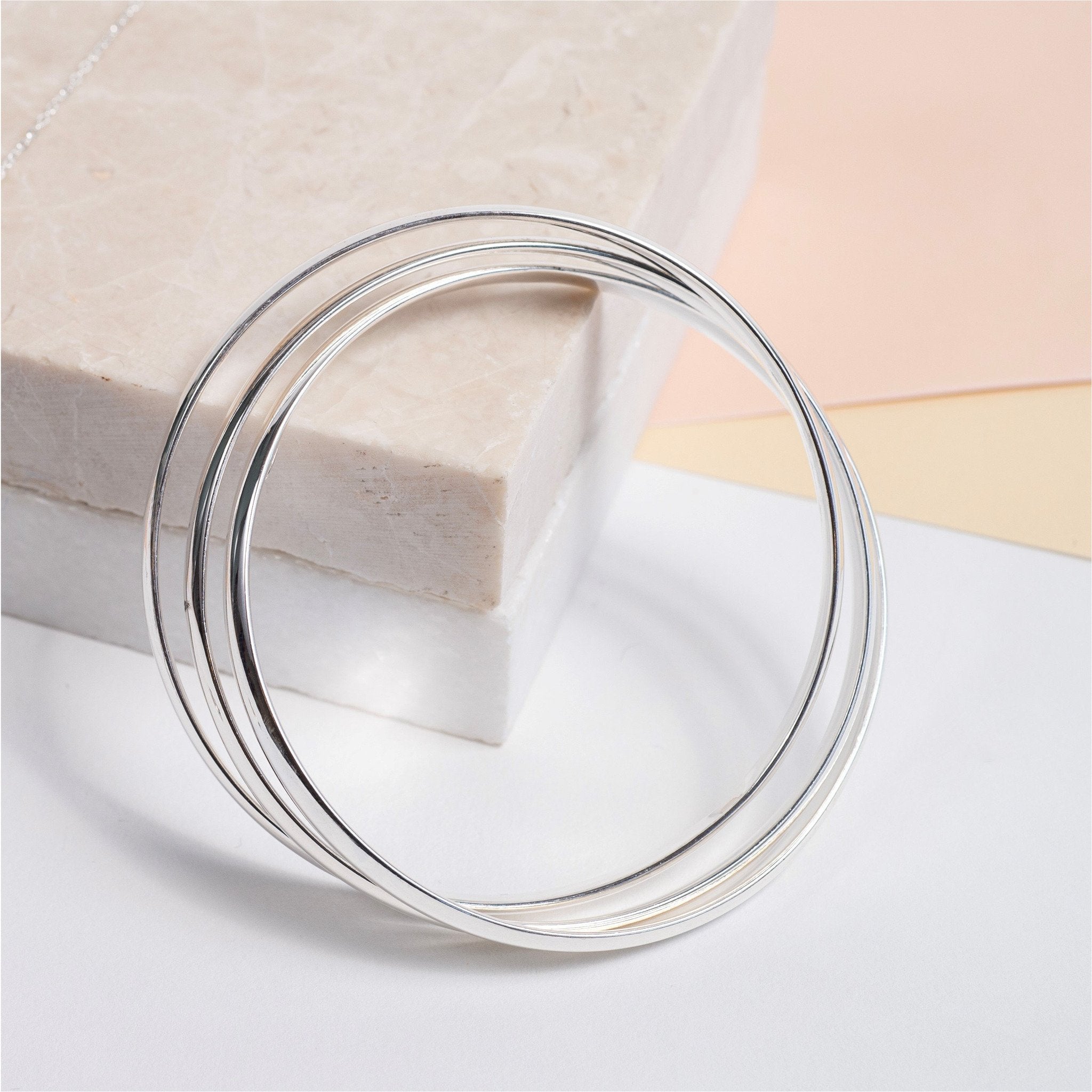 Russian Wedding Bangle | Solid 9ct White Gold | Auree Jewellery