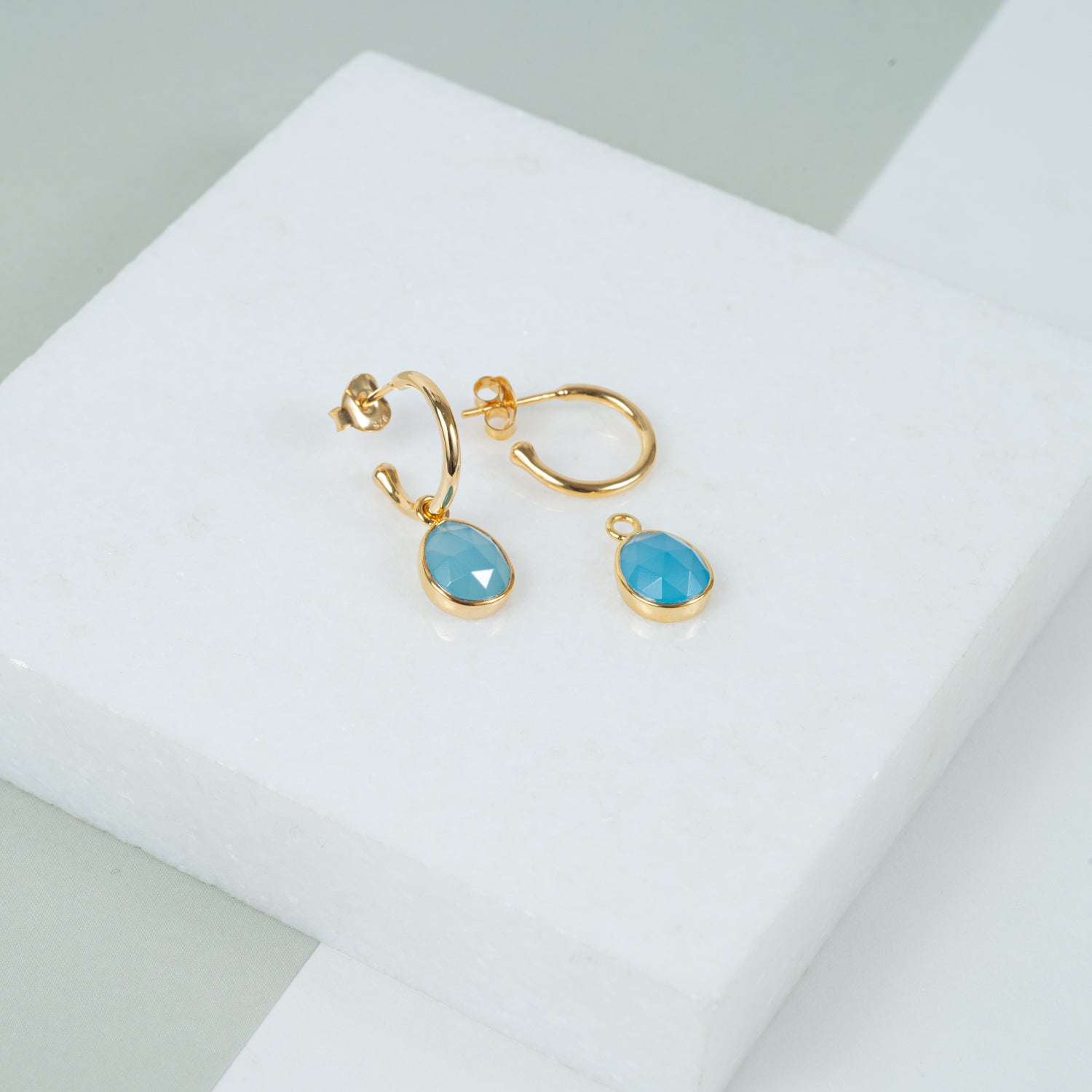 Gold & Gemstone Interchangeable Hoop Earrings | Auree Jewellery