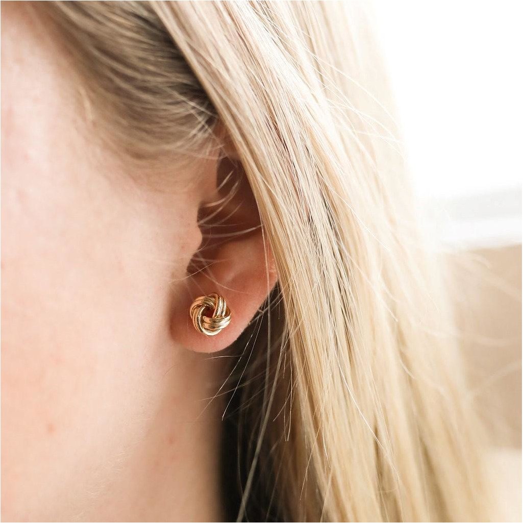 9ct Yellow Gold Knot Stud Earrings | Auree Jewellery