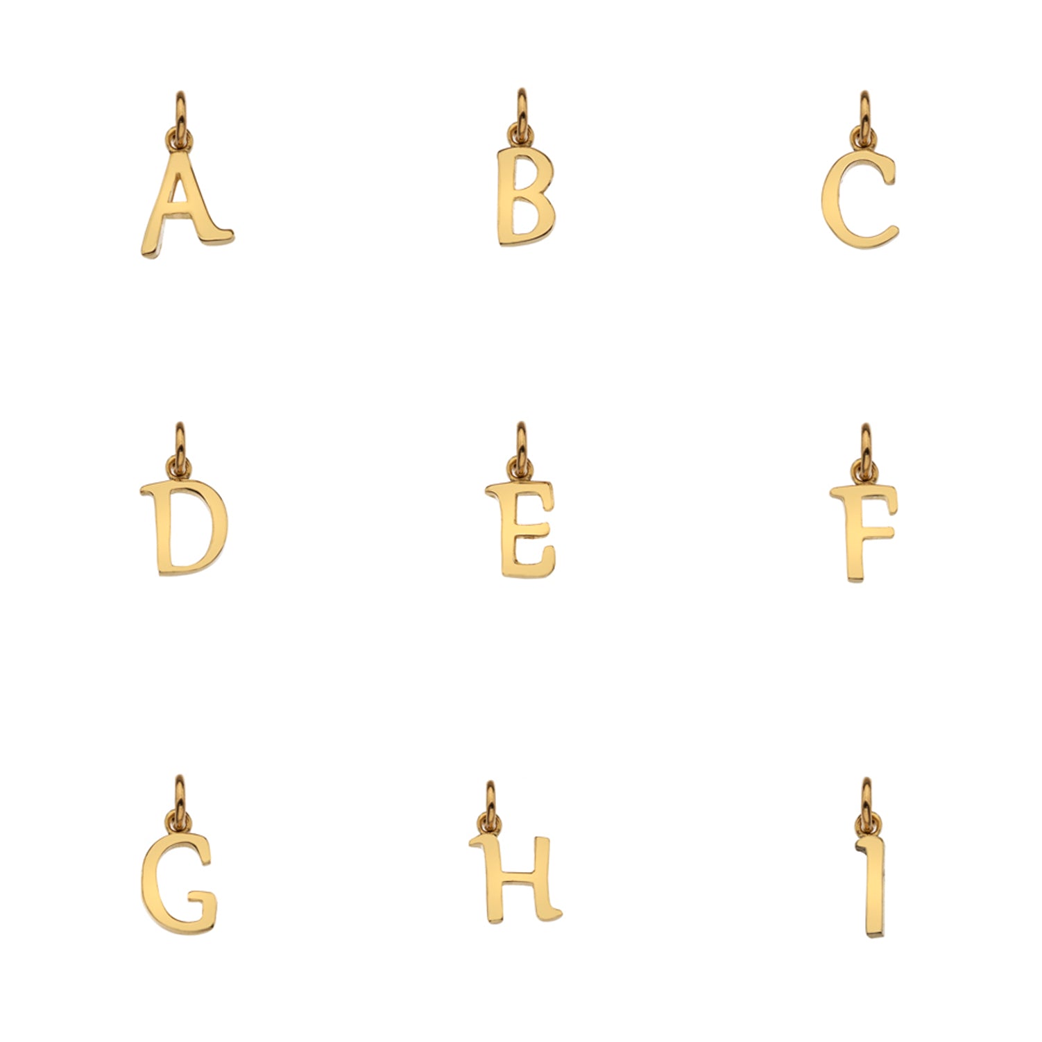 9ct Gold Alphabet Pendant Chain | Auree Jewellery