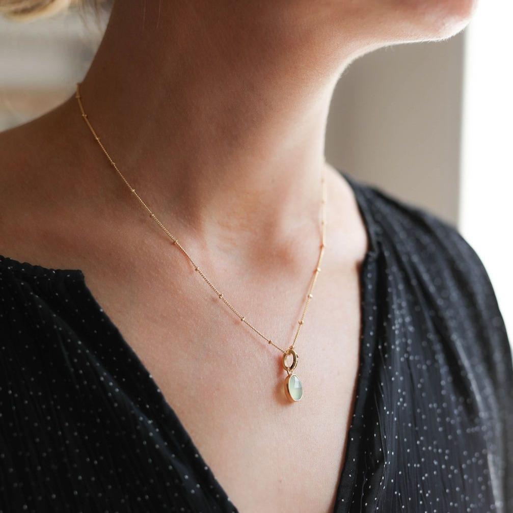 Manhattan Interchangeable Gemstone Pendant Loop | Gold Vermeil | Auree ...