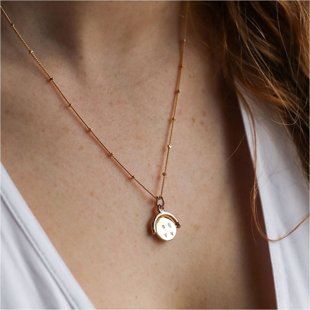 Gold Spinner Necklace | I Love You | Auree Jewellery