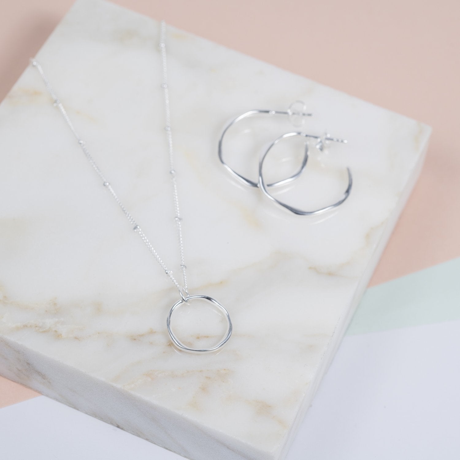 Round Silver Jewellery Set | Sterling Silver | Auree Jewellery